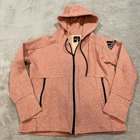 adidas | Tops | Adidas Zip Up Hoodie Salmon | Poshmark